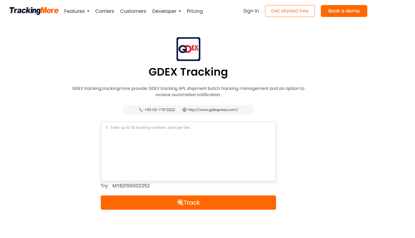GDEX Tracking - TrackingMore